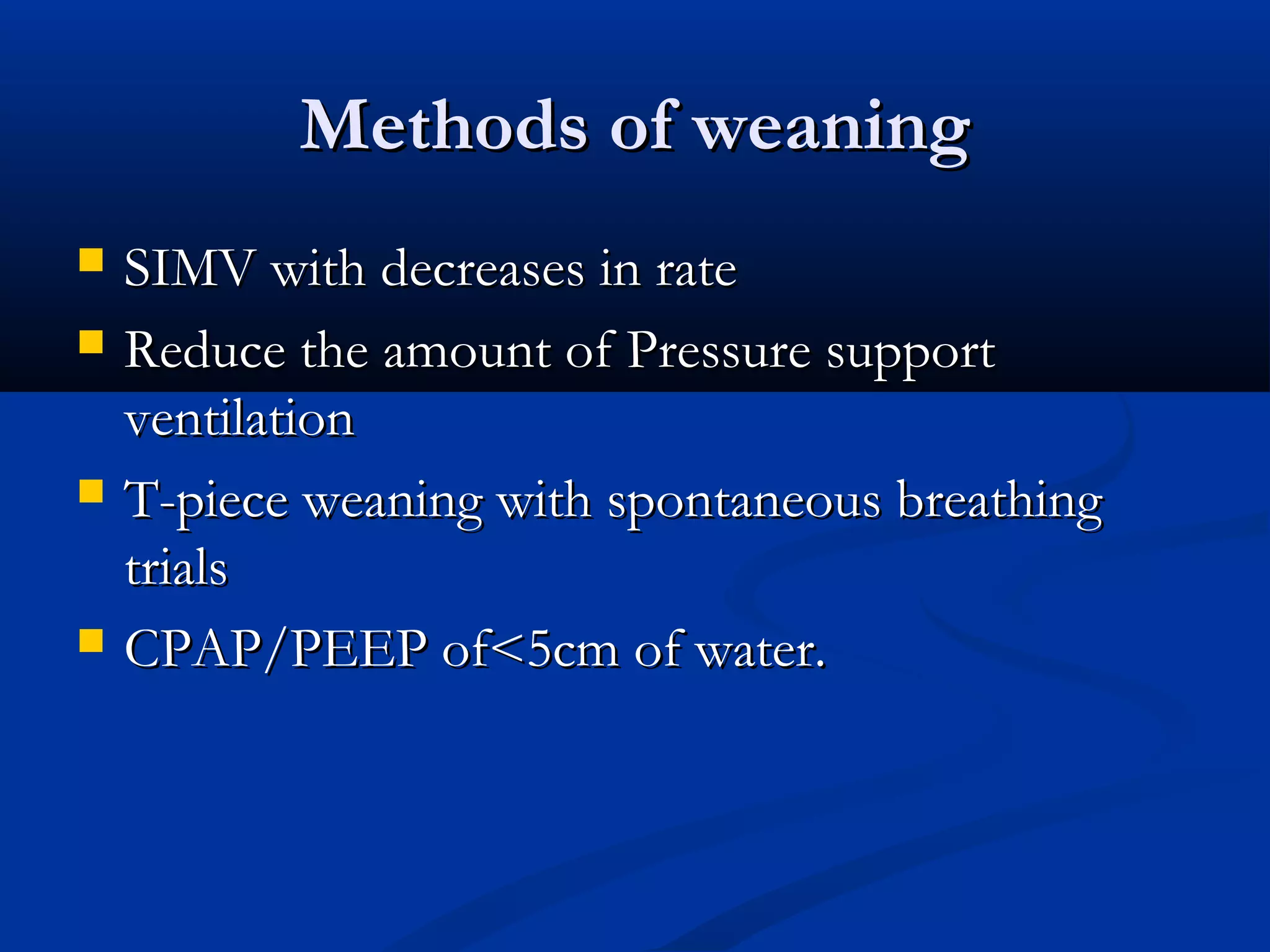 Weaning from mechanical ventilation dr kailash | PPT