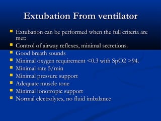 Weaning from mechanical ventilation dr kailash | PPT