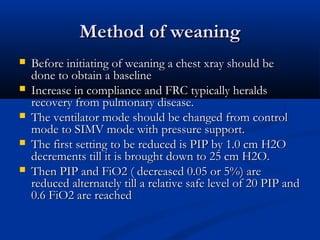 Weaning from mechanical ventilation dr kailash | PPT