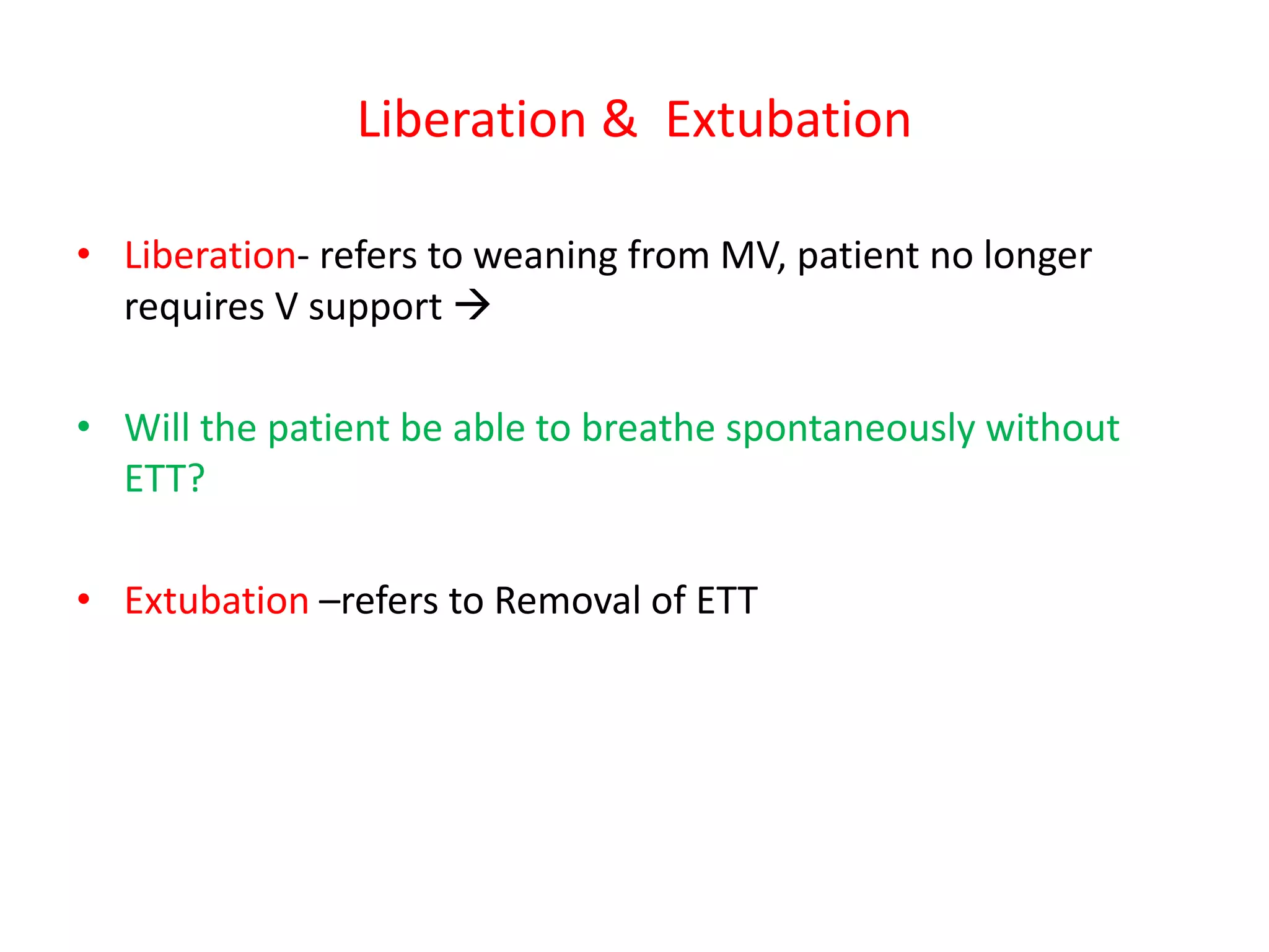 Weaning from MECHANICAL VENTILATION | PPTX