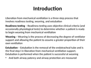 weaning from ventilator and its advantages | PPTX