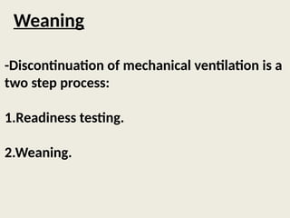 Weaning Modes of Mechanical Ventilation: Principles and Practices | PPTX