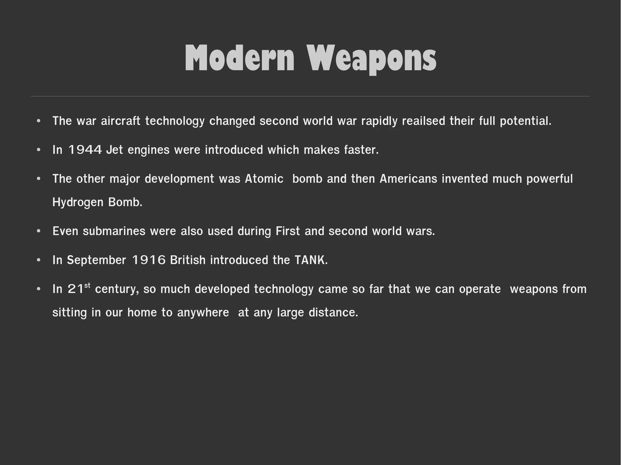 Weapon Development | ODP