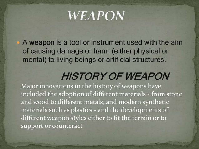 weapon development.pptx | Arms & Ammunition | Sensitive Topics
