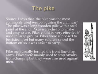 Weapons English civil war | PPTX