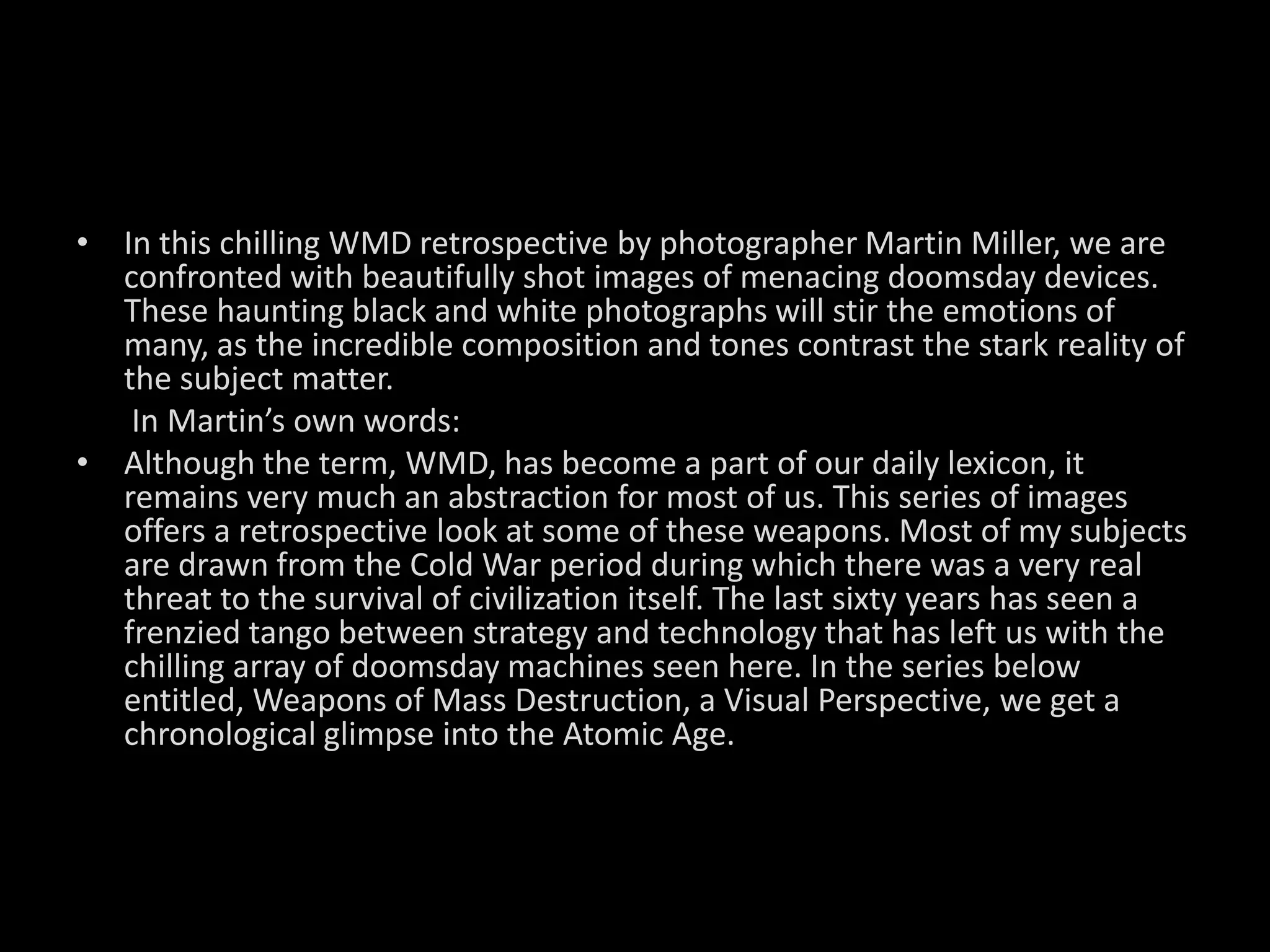 Weapons of mass destruction a visual retrospective | PPTX