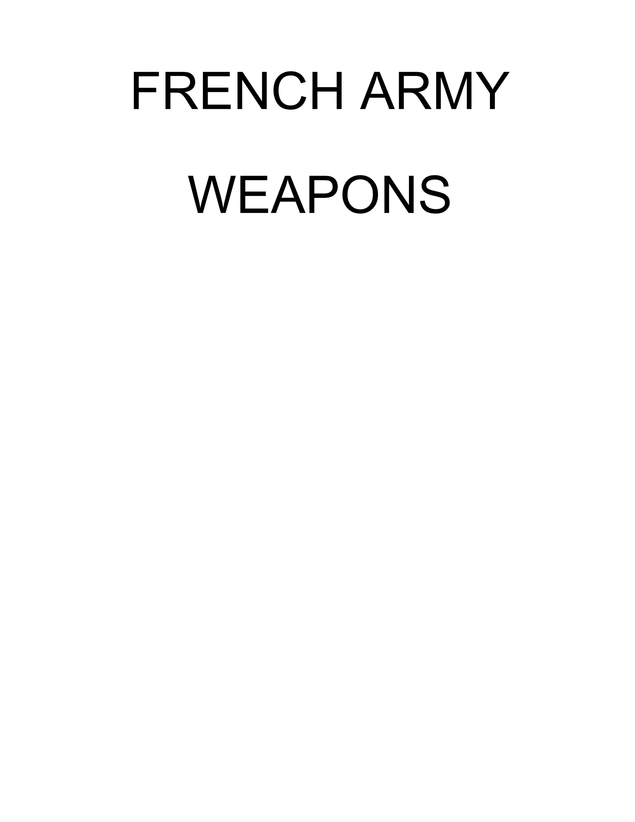 Weapons used by french army | DOC