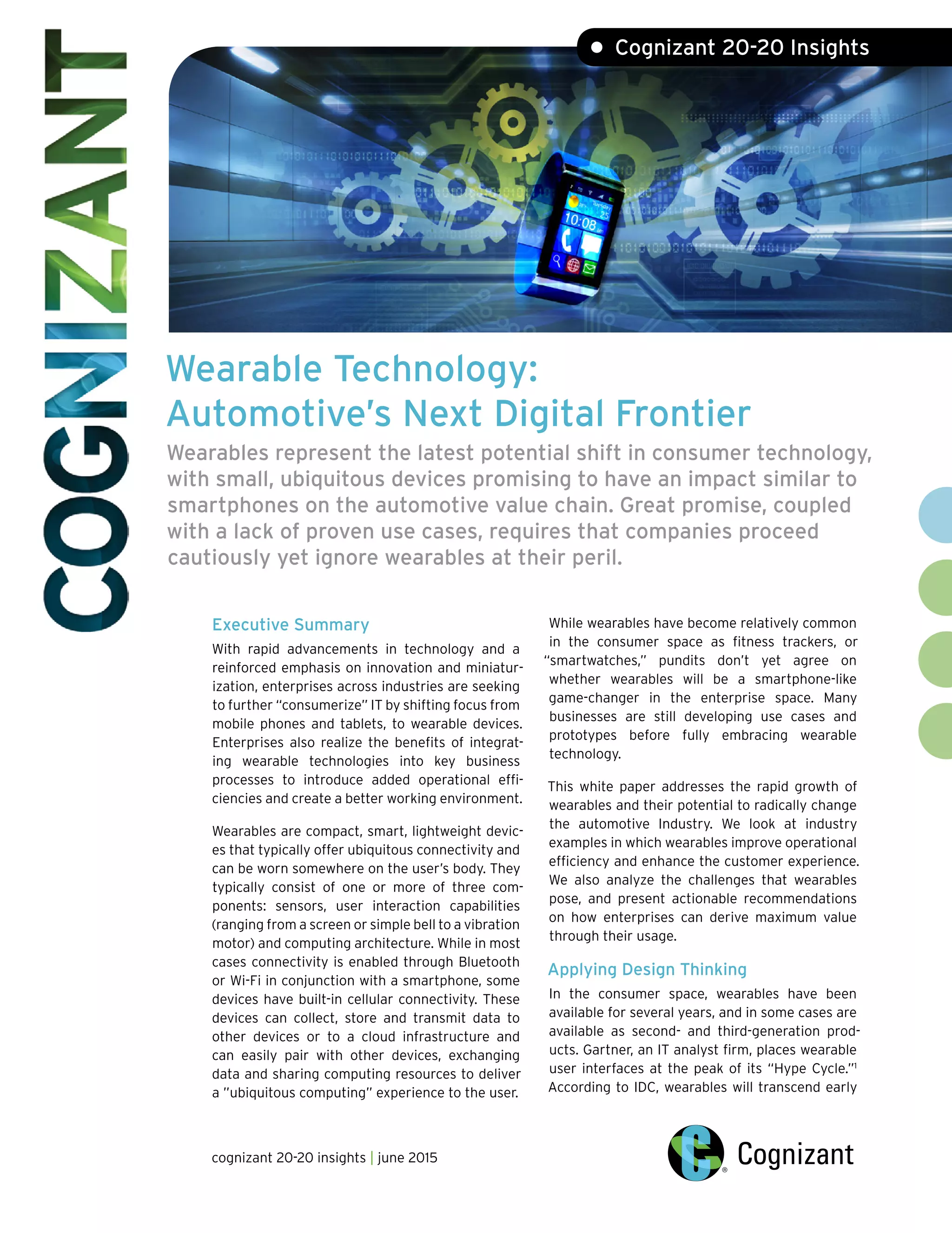 Wearable Technology: Automotive's Next Digital Frontier | PDF