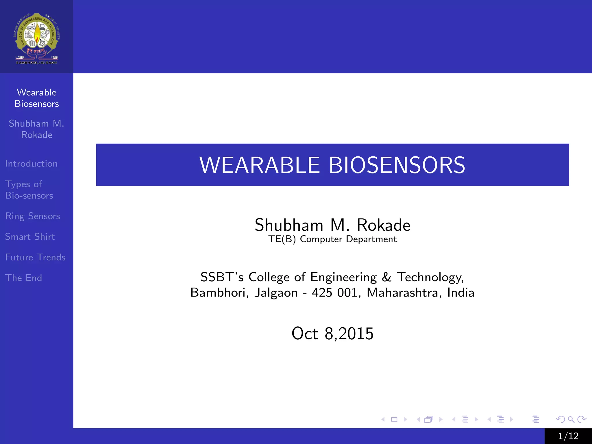 Wearable Biosensors Presentation | PDF