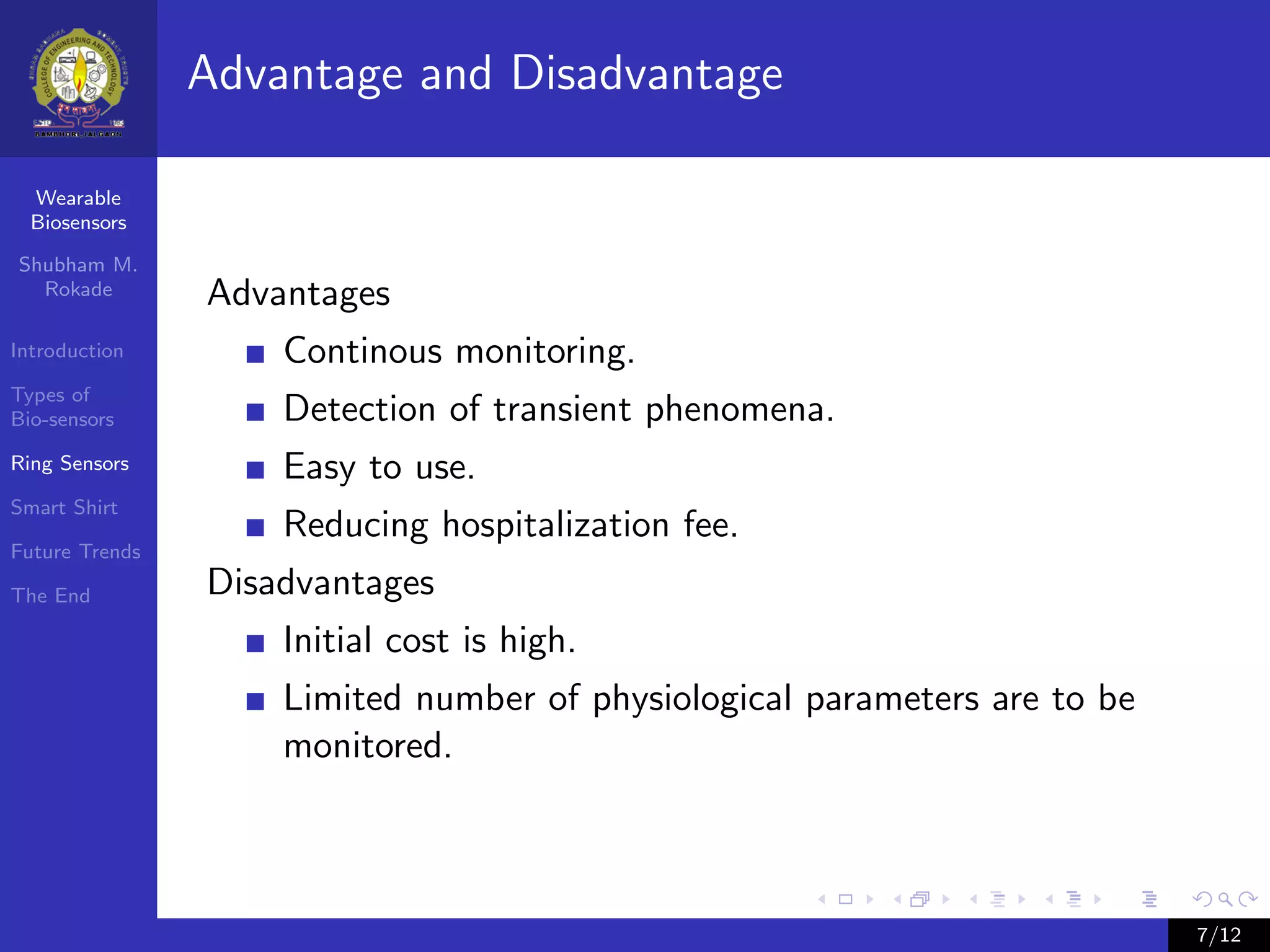 Wearable Biosensors Presentation | PDF