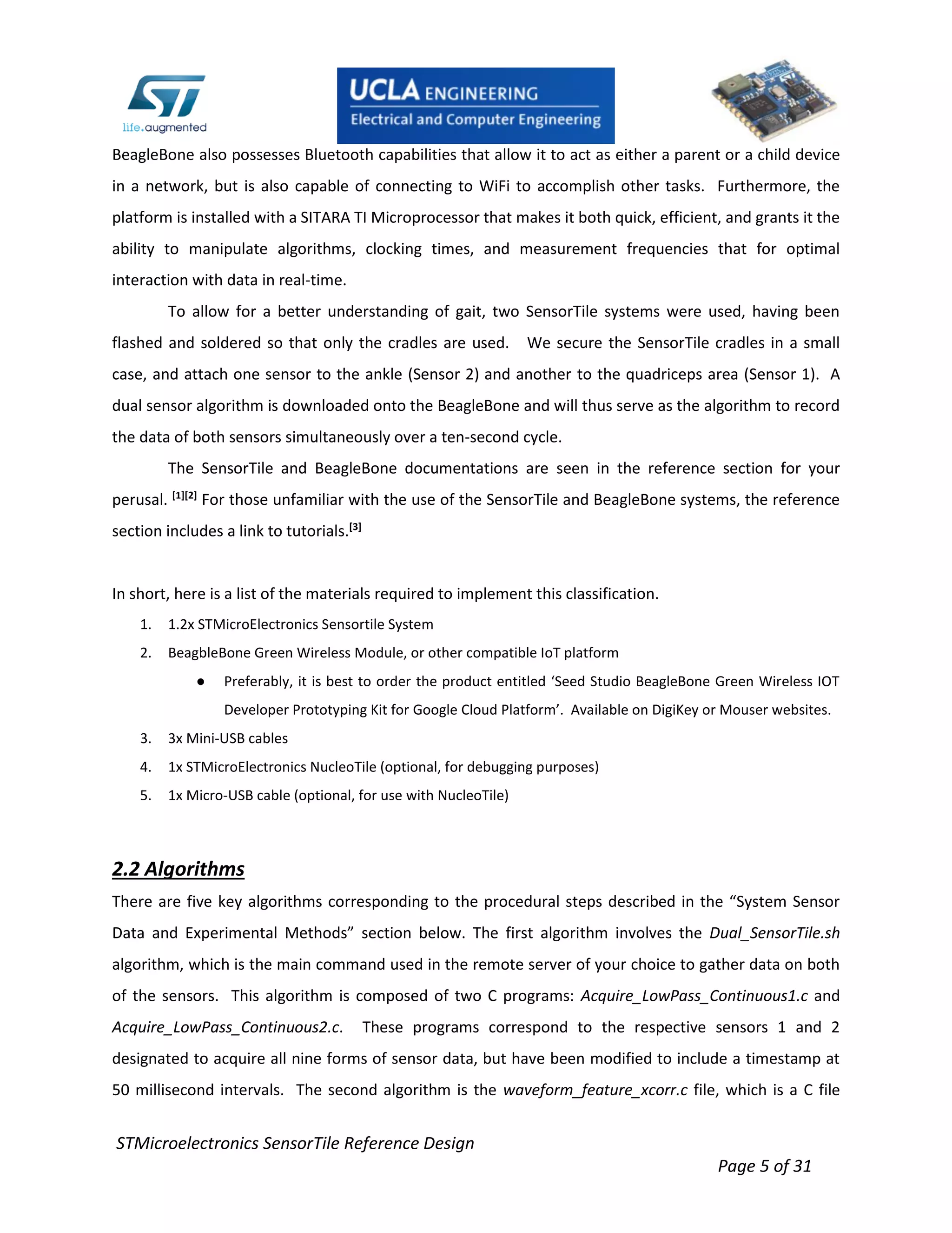 Wearable Gait Classification Using Stm Sensortile Pdf