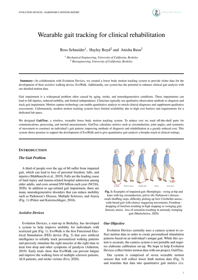 Wearable motion tracking for clinical gait analysis | PDF | Physical Therapy | Wellness