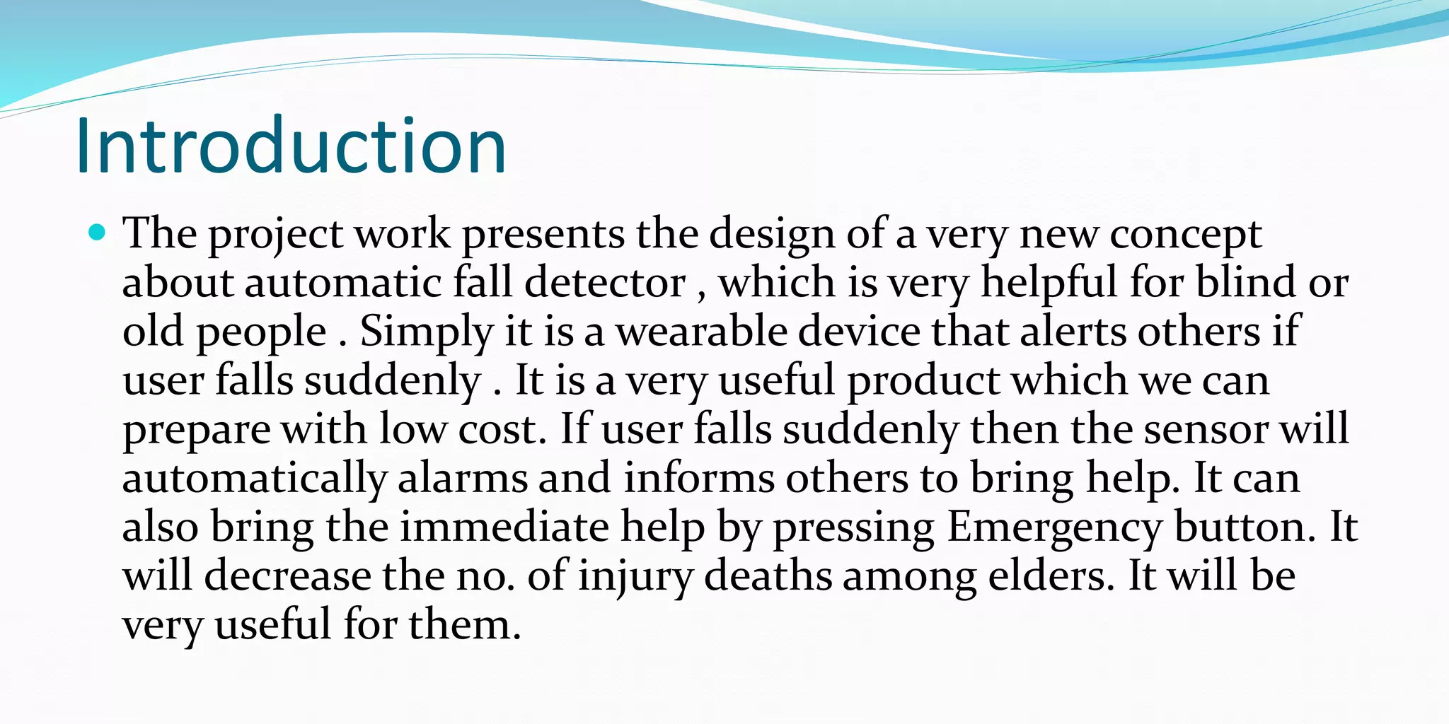 Wearable Sensor Based Fall Detection System Pptx