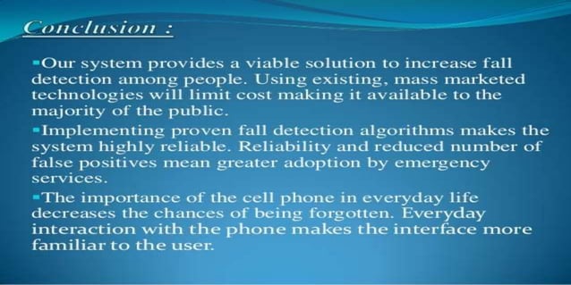 Wearable Sensor Based Fall Detection System Pptx