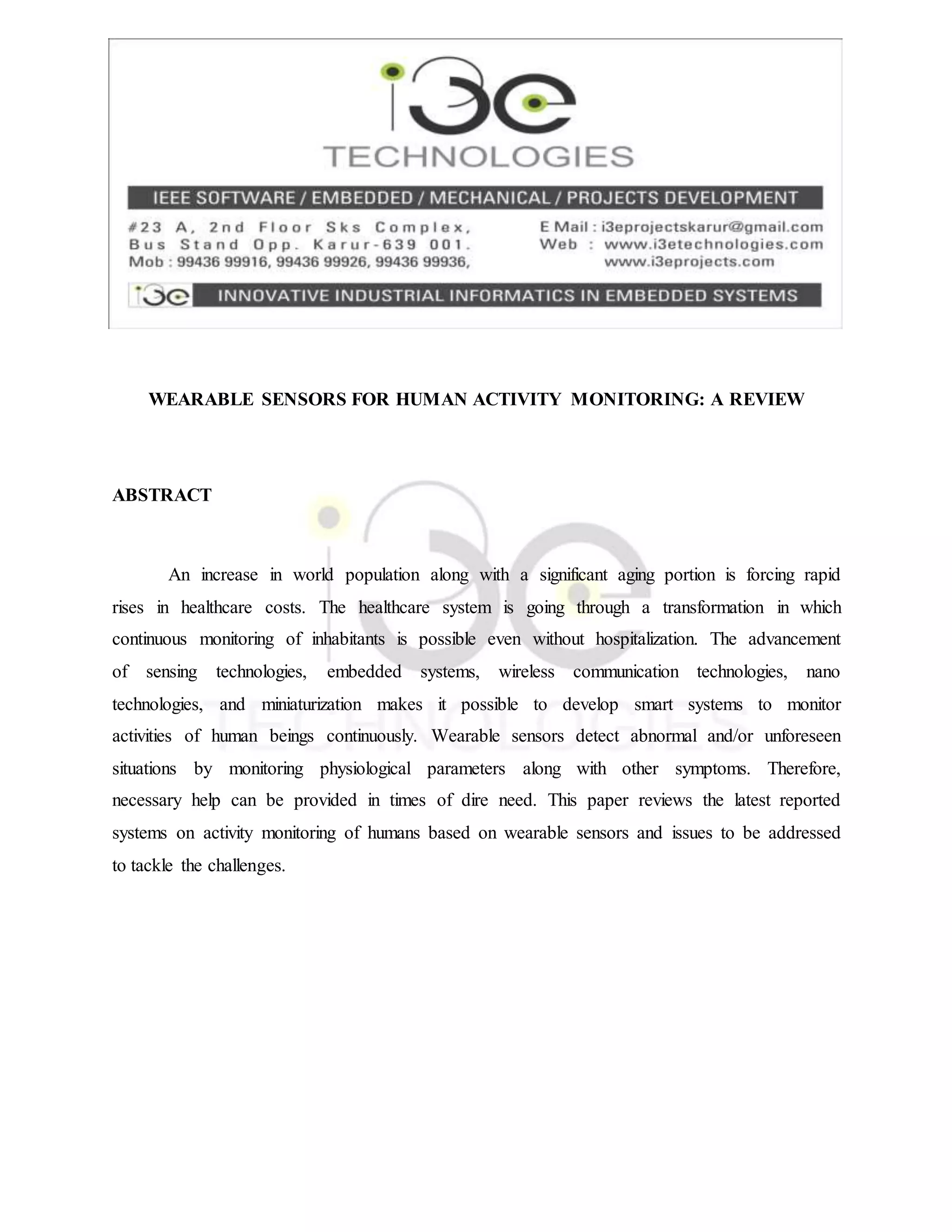 Wearable sensors for human activity monitoring a review | DOCX