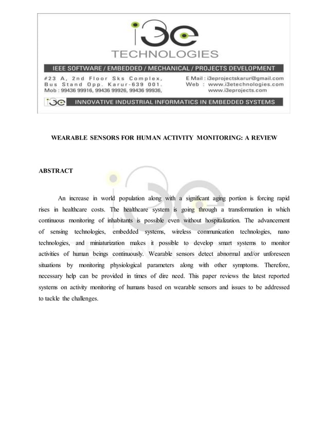 Wearable sensors for human activity monitoring a review | DOCX