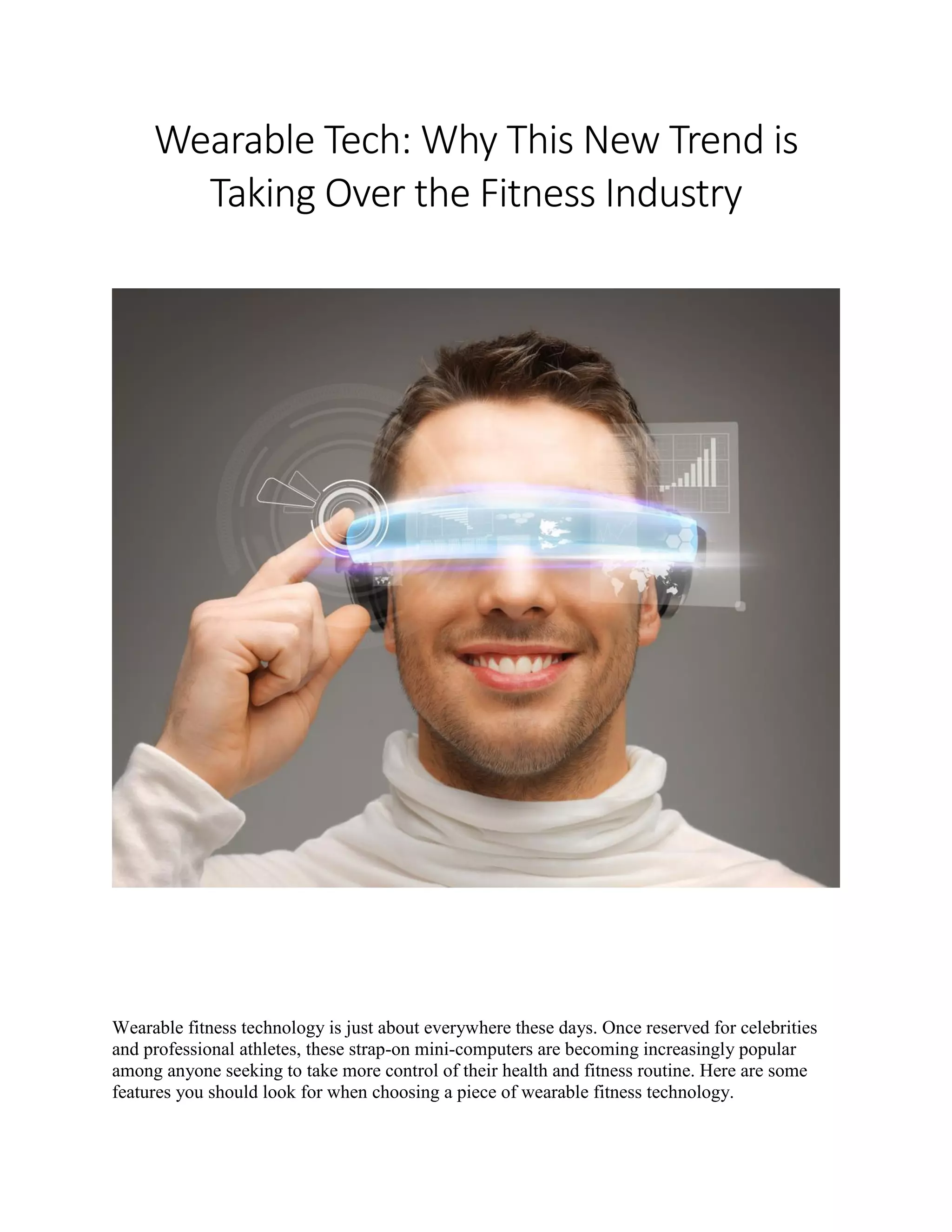 Wearable Tech : New Trend is Taking Over the Fitness Industry by Gil ...