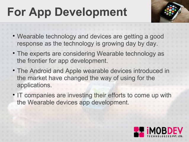 Wearable Technology Applications for Smart Solutions | PPT