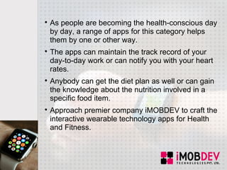 Wearable Technology Applications for Smart Solutions | PPT