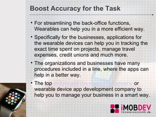 Wearable Technology Applications for Smart Solutions | PPT