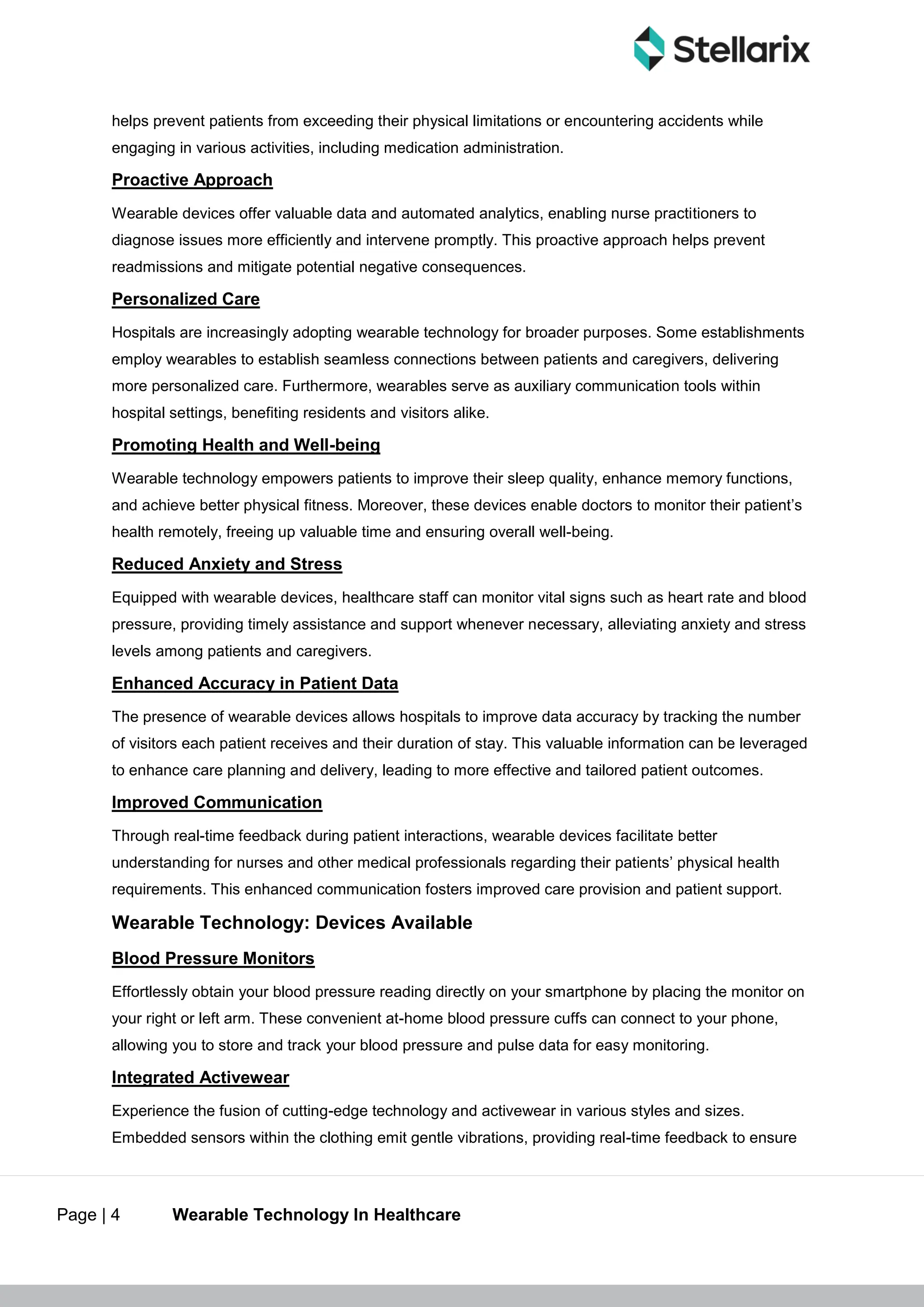 Wearable Technology In Healthcare: Benefits, Challenges, Types | PDF