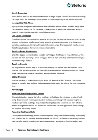 Wearable Technology In Healthcare: Benefits, Challenges, Types | PDF