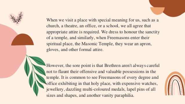 Wear custom made Masonic gloves to represent purity | PPTX