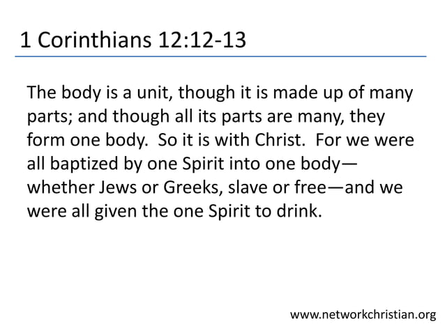 We are ... part 2 (the body of christ 1 corinthians 12 12 31) | PPTX