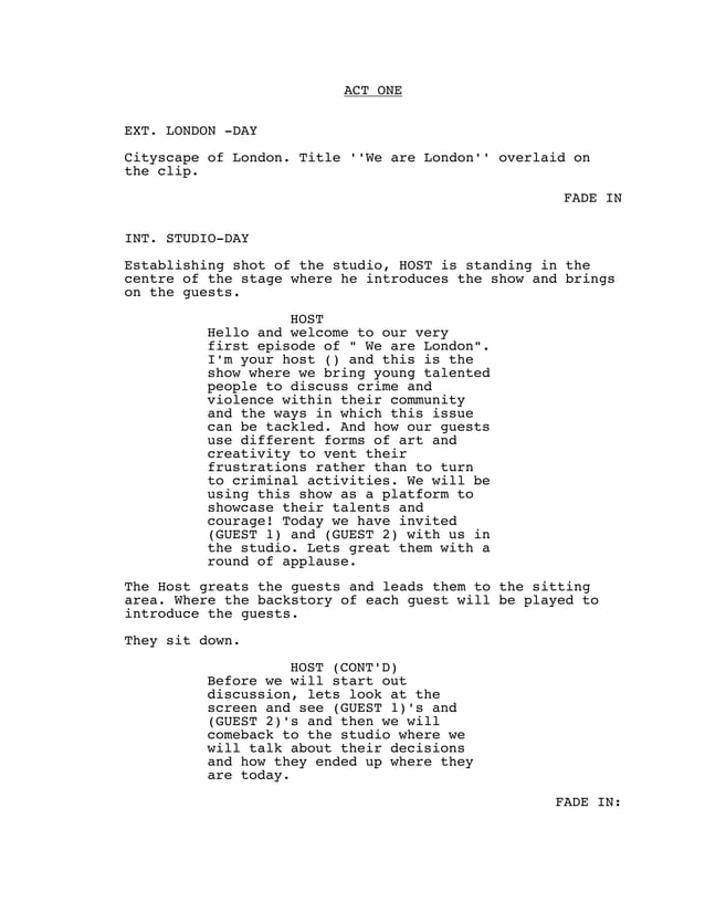 We are london script | PDF