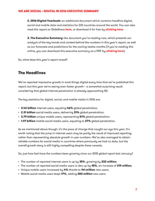 Digital in 2016 Executive Summary | PDF