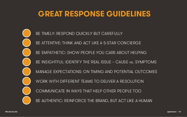 GREAT RESPONSE GUIDELINES BE TIMELY: