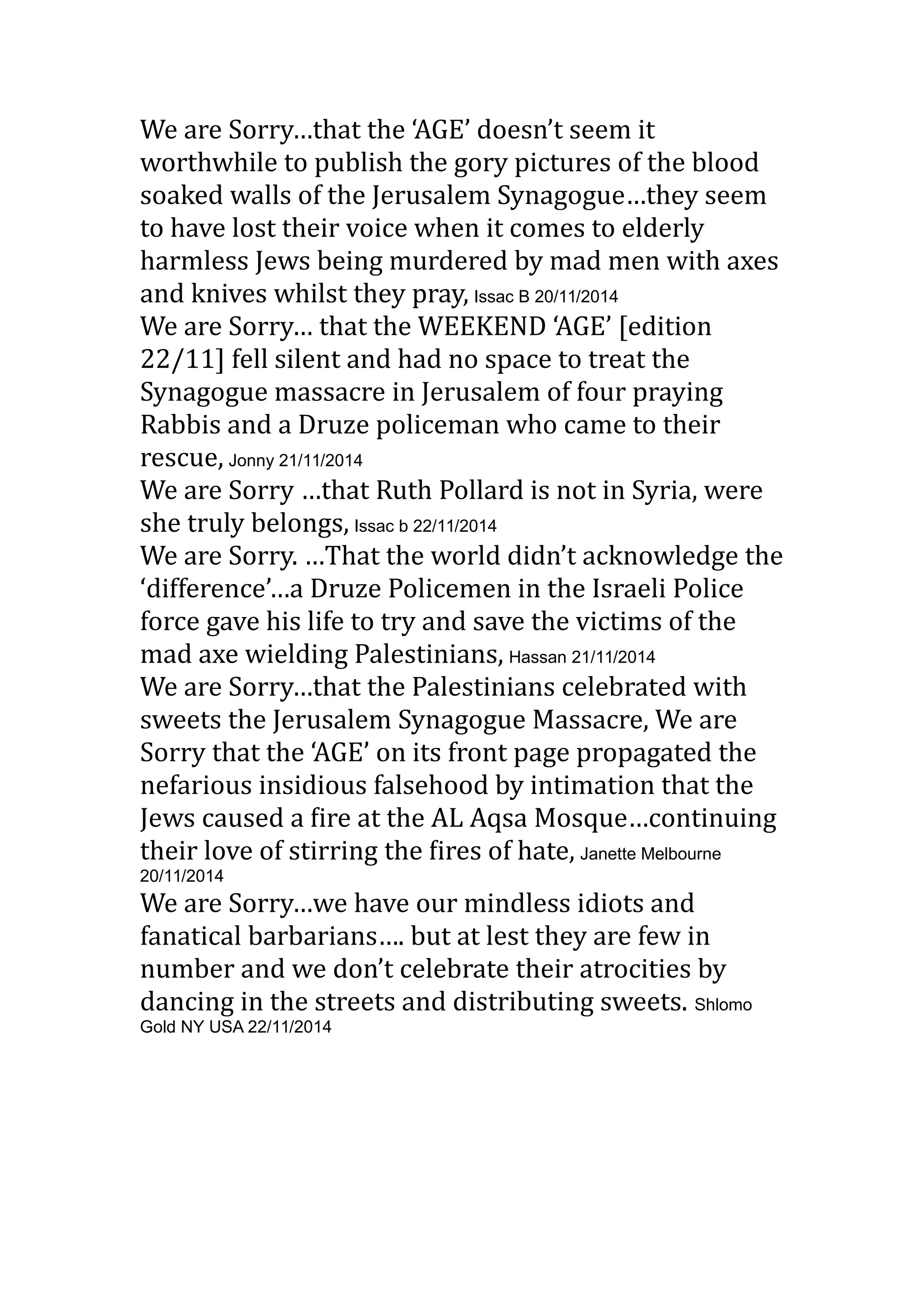 Issac Brott - We are sorry.... | PDF