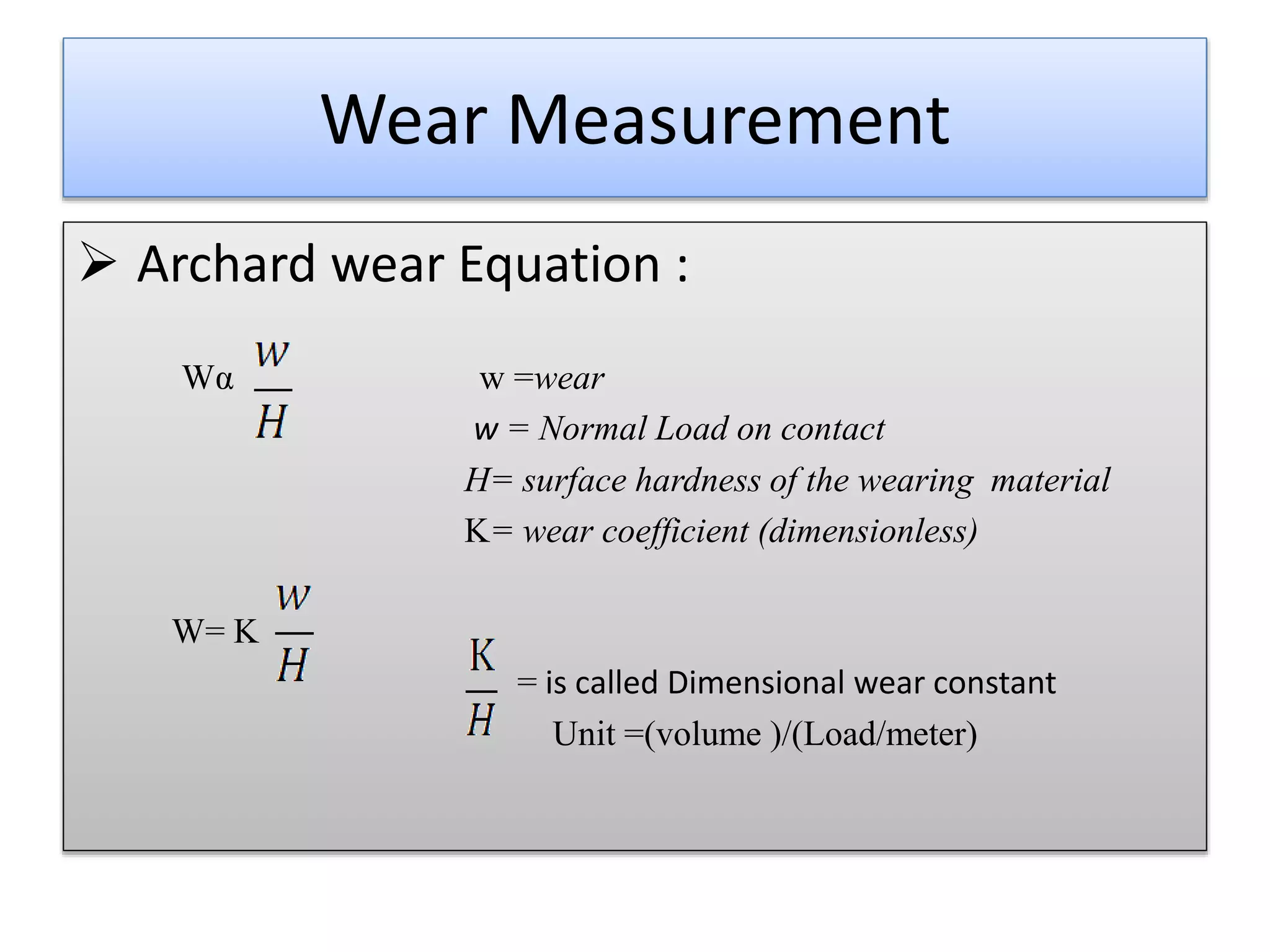 Wear measurement | PPTX