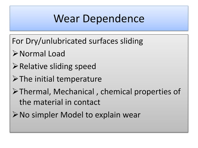 Wear measurement | PPTX | Physics | Science
