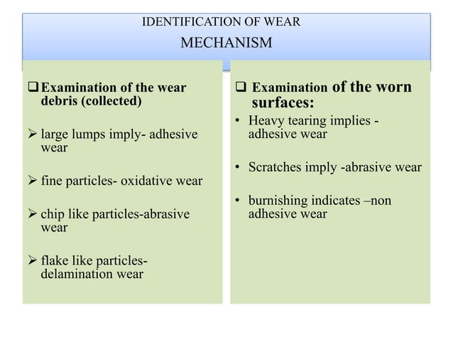 Wear measurement | PPTX | Physics | Science