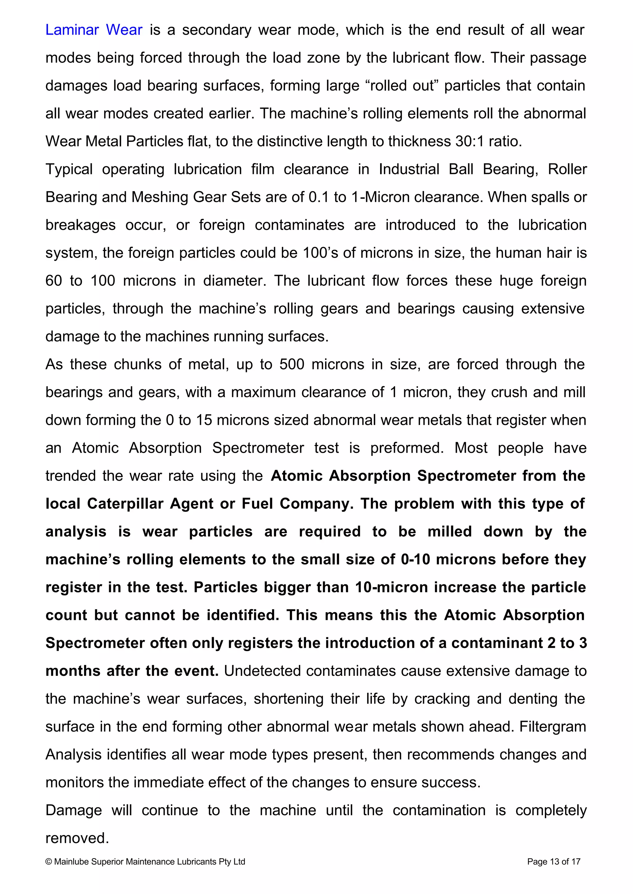Wear metal analysis | PDF