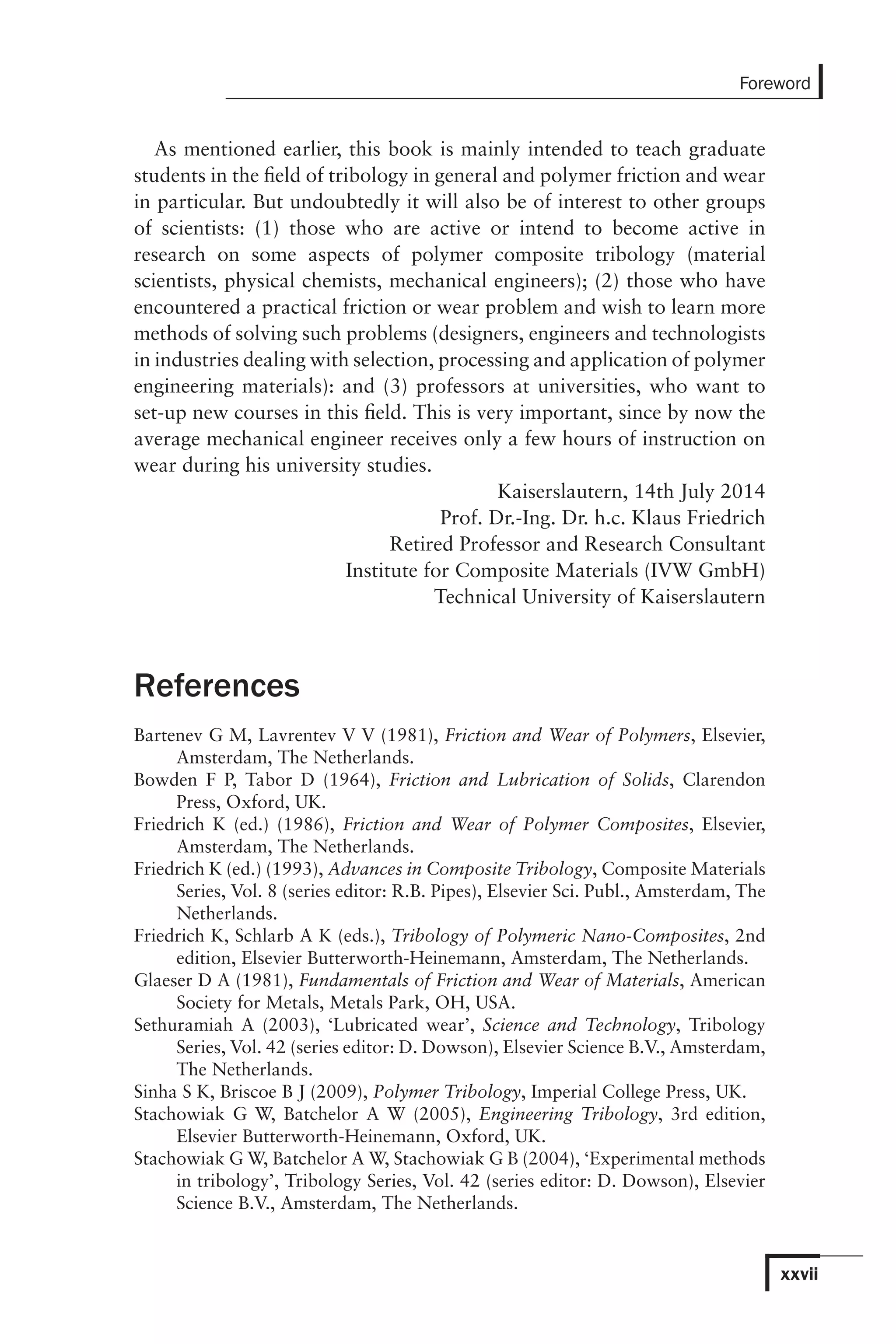 Wear of polymers and composites | PDF