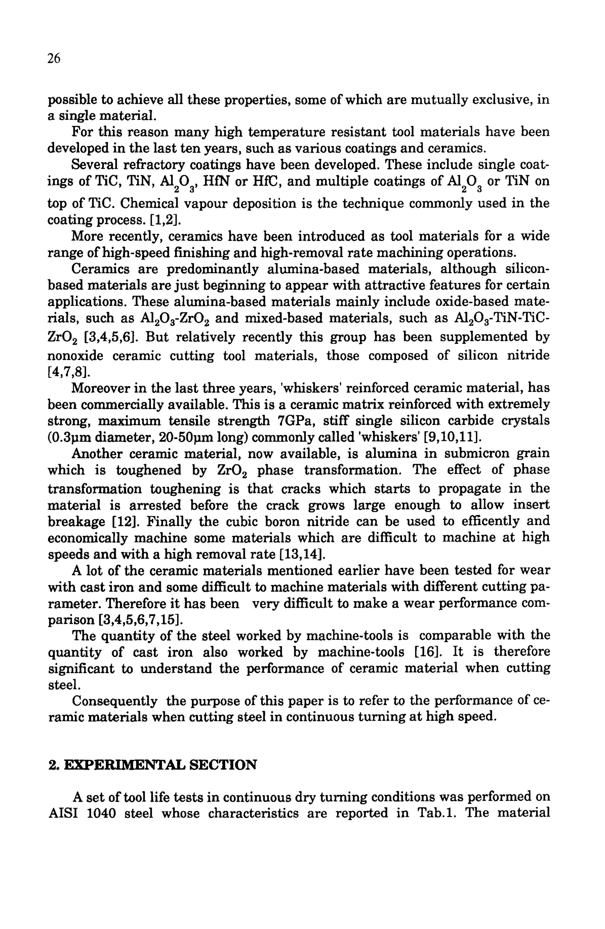 Wear performance of ceramic cutting tool materials when cutting steel | PDF