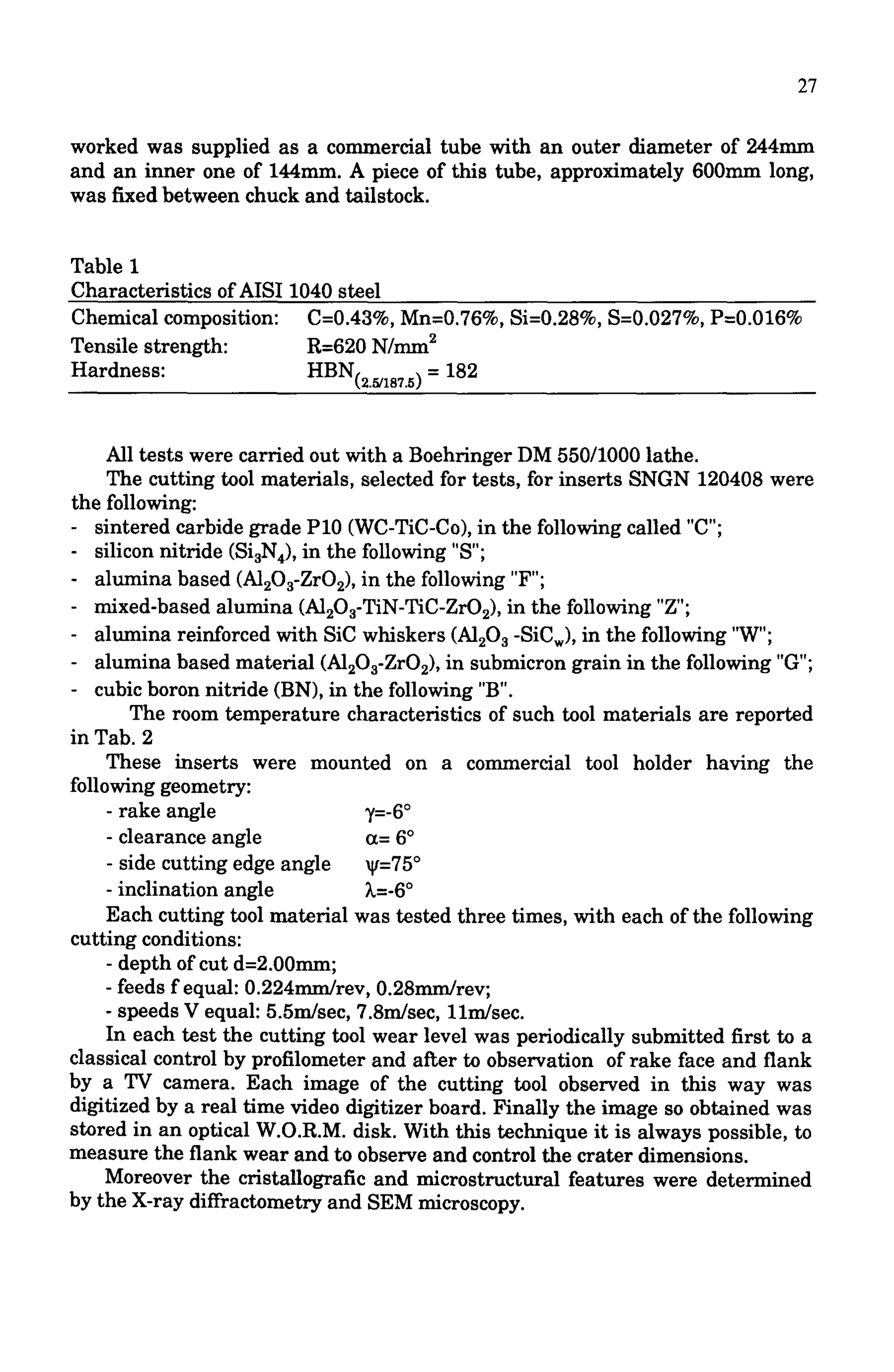 Wear performance of ceramic cutting tool materials when cutting steel | PDF