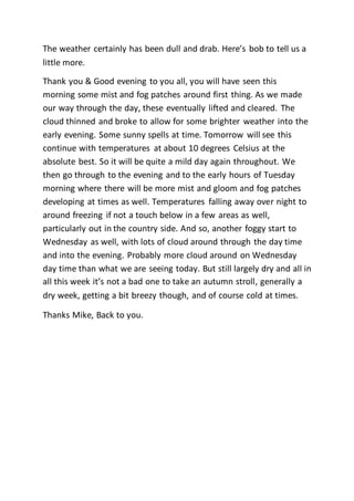 Final Weather Forecast Script | PDF