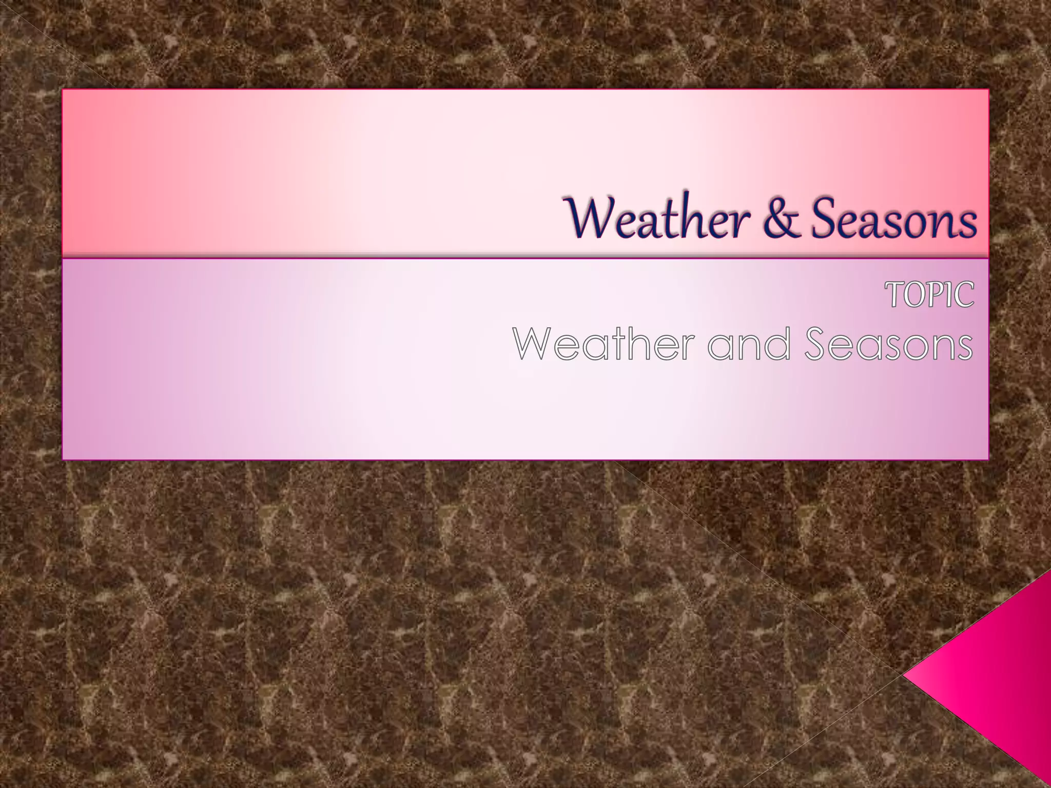 Weather and Seasons | PPTX
