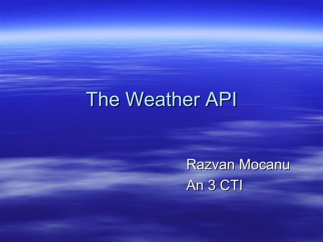 Weather API project | PPT