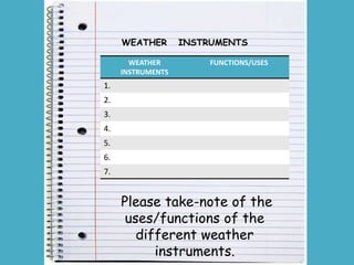 Weather and weather instruments (thursday) | PPTX