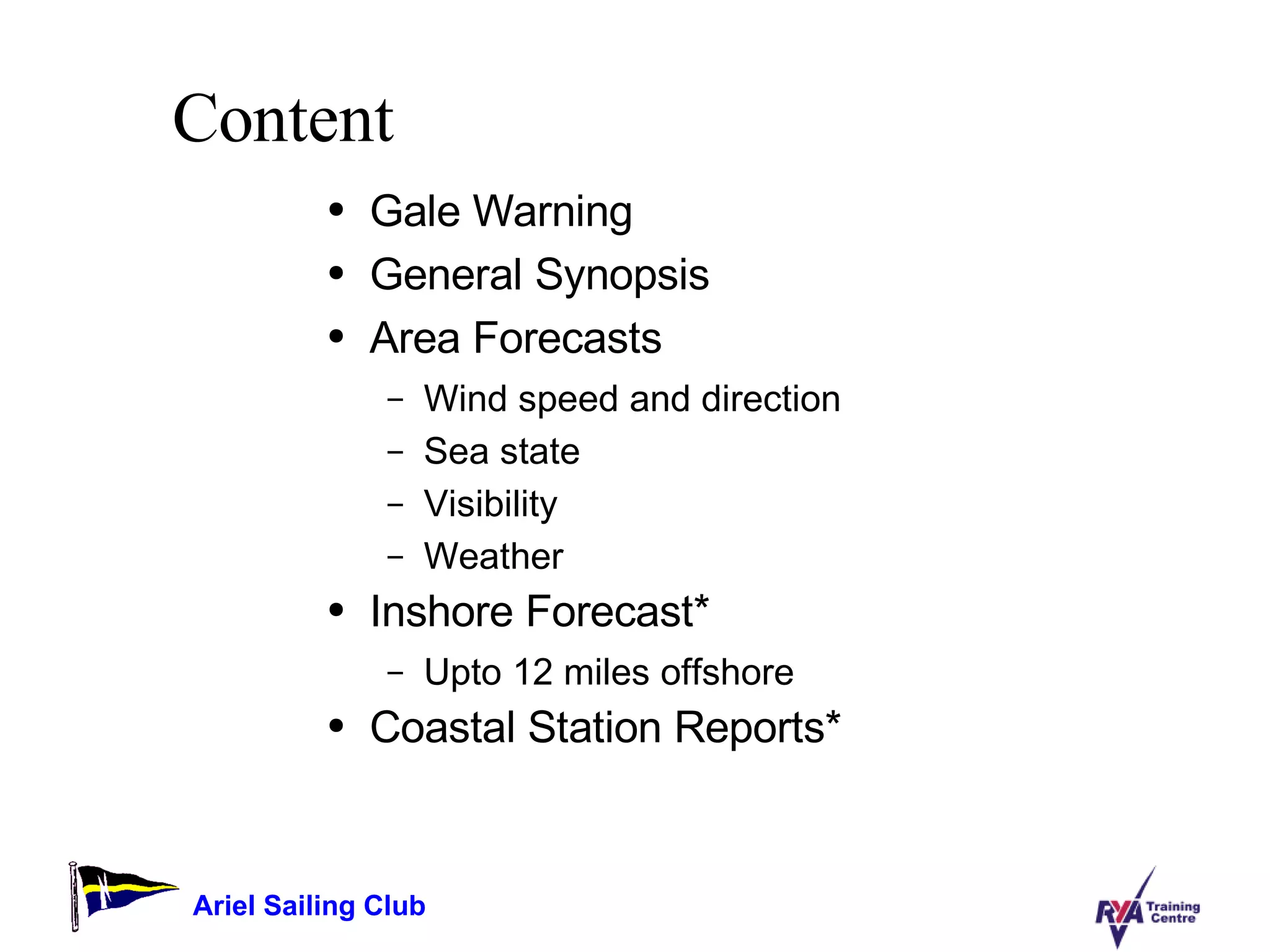 Weather Forecasts At Sea | PPT