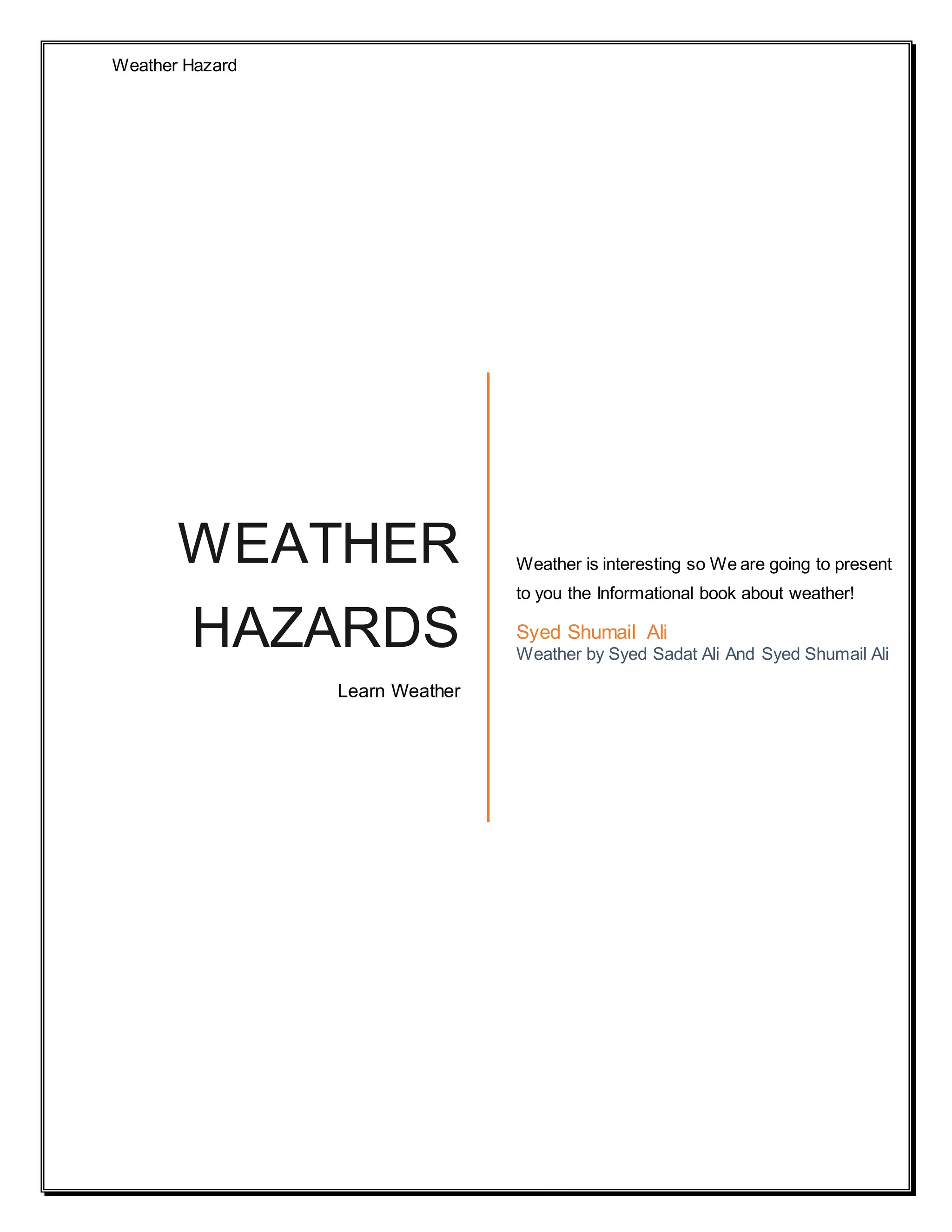 Weather Hazards Information about the most Extreme Weather | DOCX