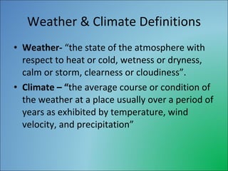 Weather and climate | PPT | Weather | Science