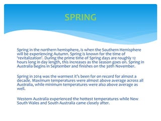 Weather and seasons in australia | PPTX