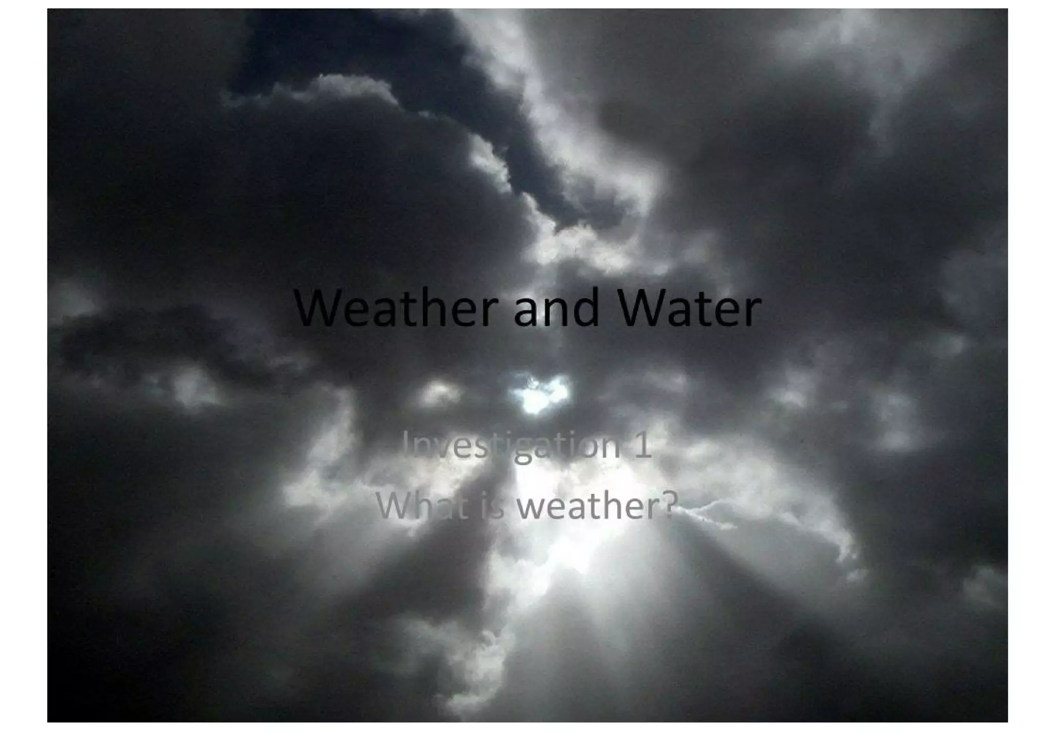 Weather And Water | PDF