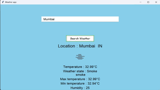 Weather Application using Python using tkinter | PPTX | Computer Software and Applications ...