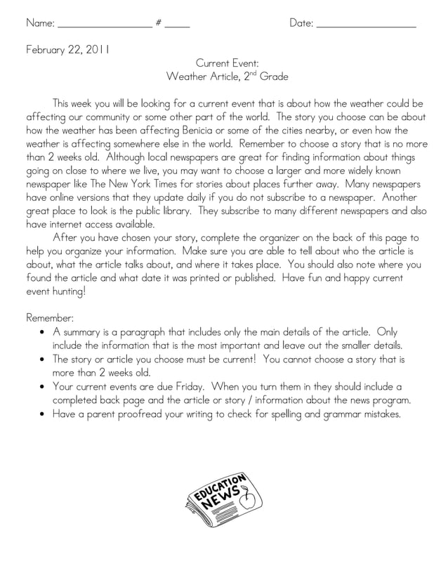 Weather article 2nd grade | PDF